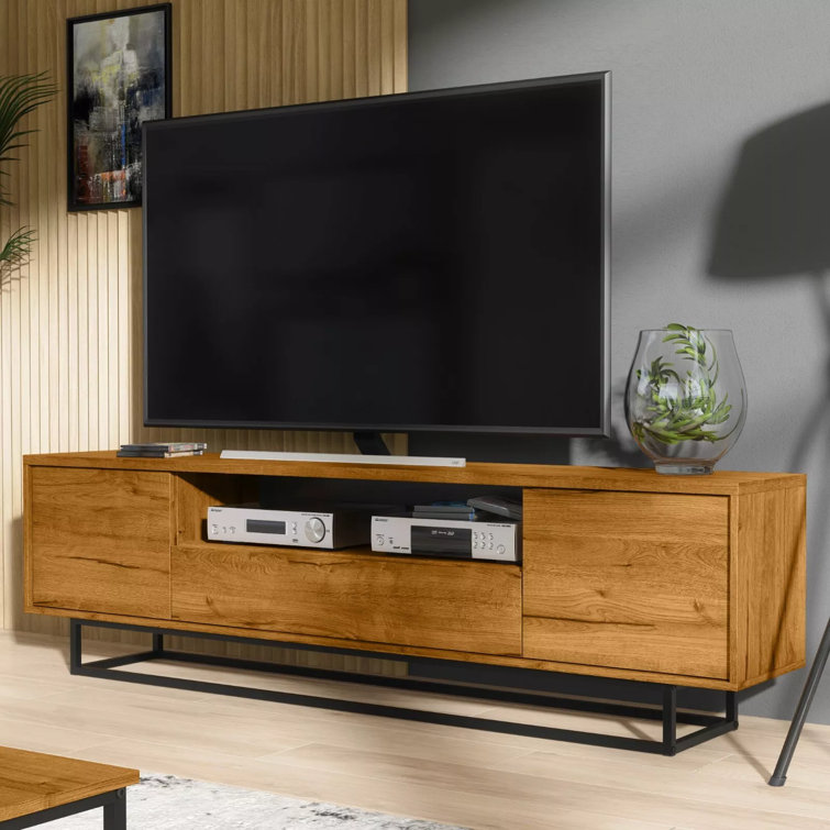 200cm Loft Retro Industrial TV Unit Stand Vintage Oak Cabinet Cupboard Sideboard